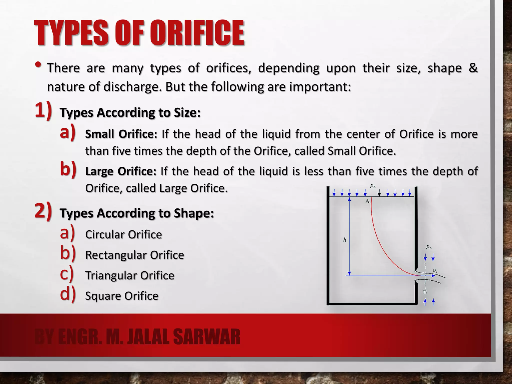 Flow Through Orifices - Hydraulics | PDF