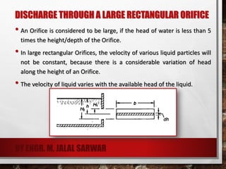 Flow Through Orifices - Hydraulics | PDF
