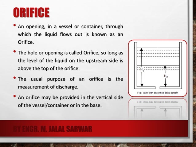 Flow Through Orifices - Hydraulics | PDF | Physics | Science