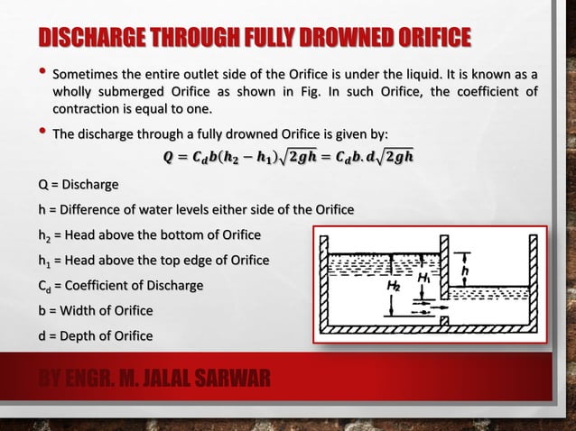 Flow Through Orifices - Hydraulics | PDF | Physics | Science