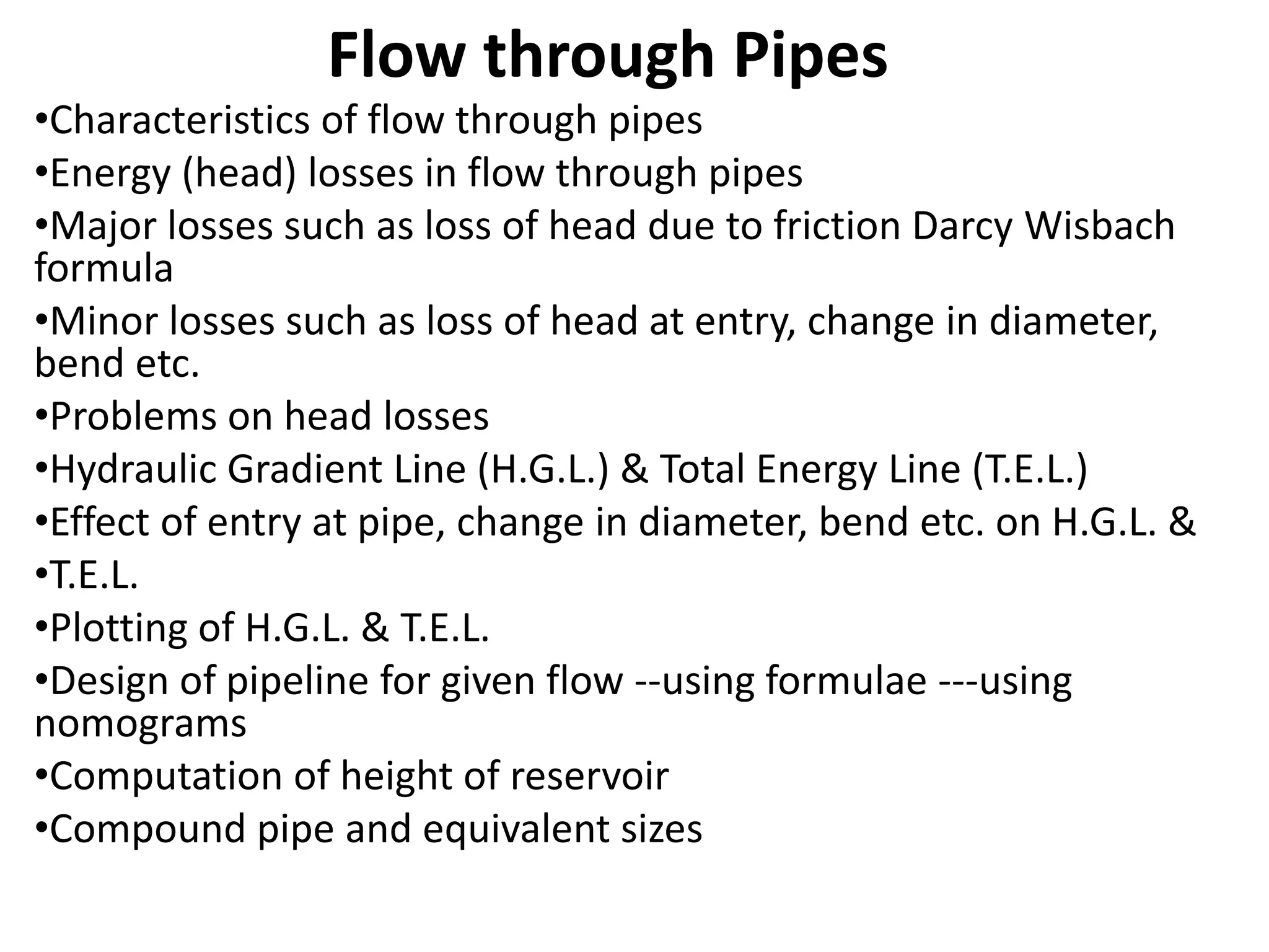 Flow through pipes | PPTX