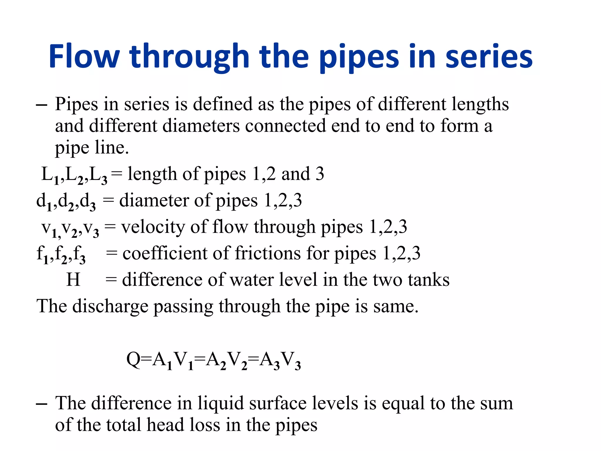 Flow through pipes | PPTX