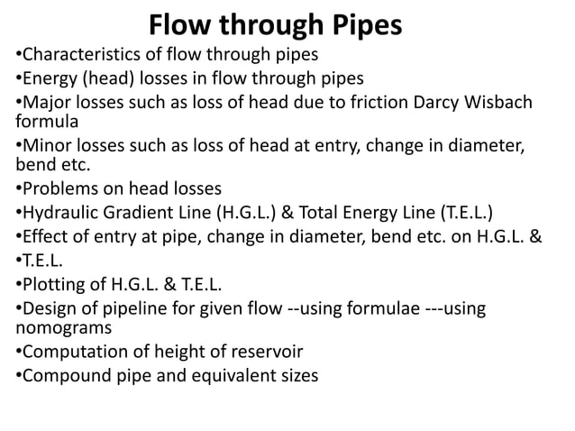 Flow through pipes | PPTX | Physics | Science