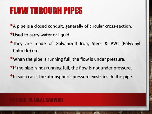 Flow Through Pipes - Hydraulics | PDF