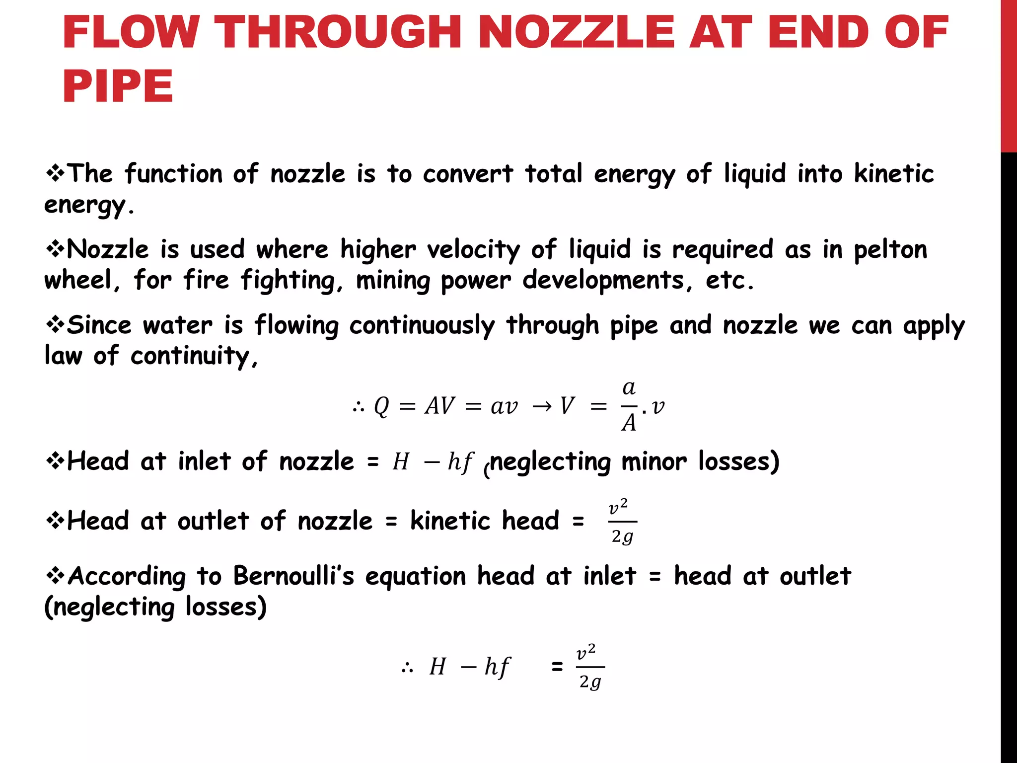 Flow through pipes | PPTX | Physics | Science