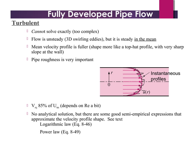 Flow through pipes