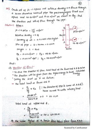 Unit IV - Flow through pipes hand written notes | PDF