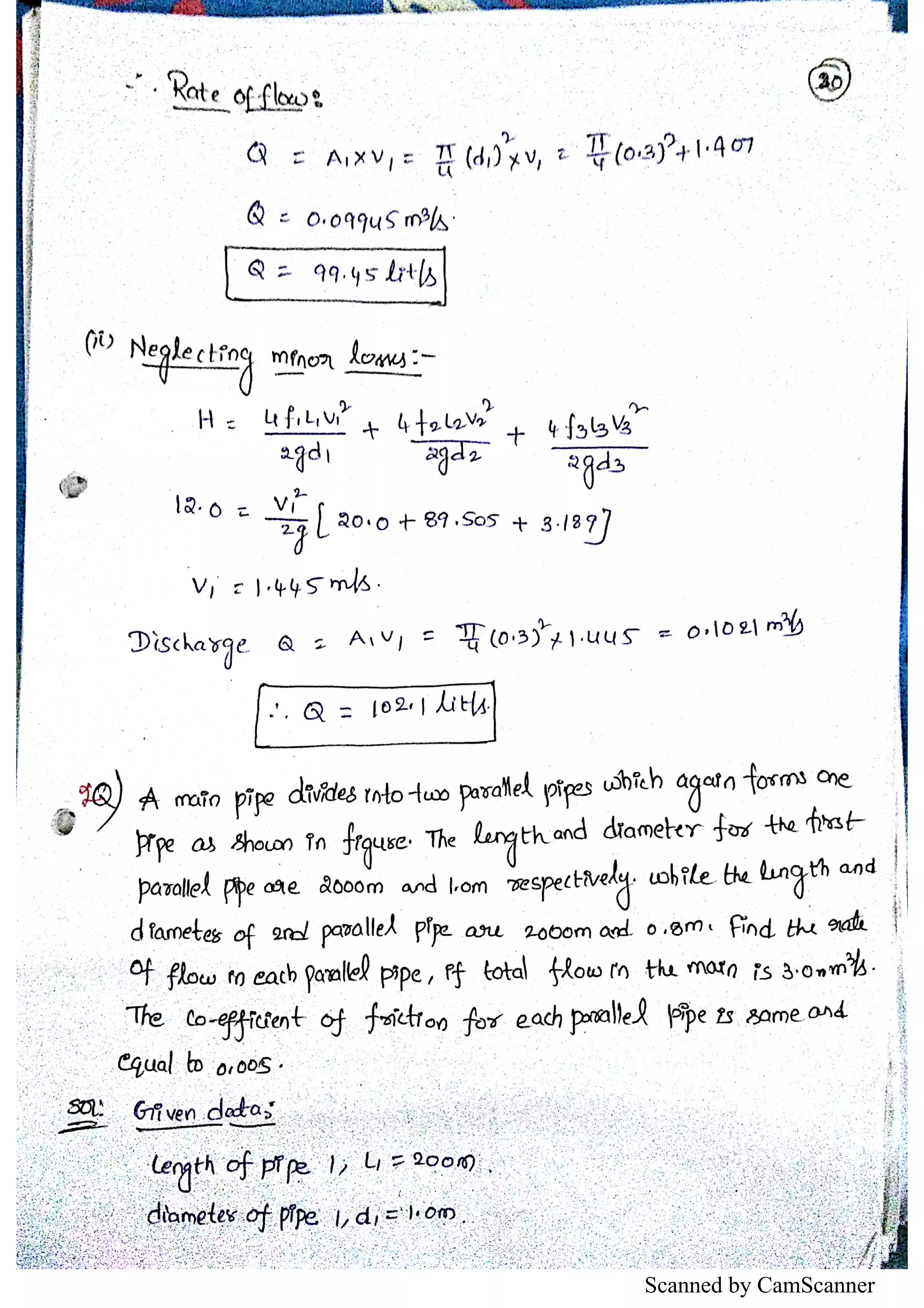 Flow through pipes notes | PDF