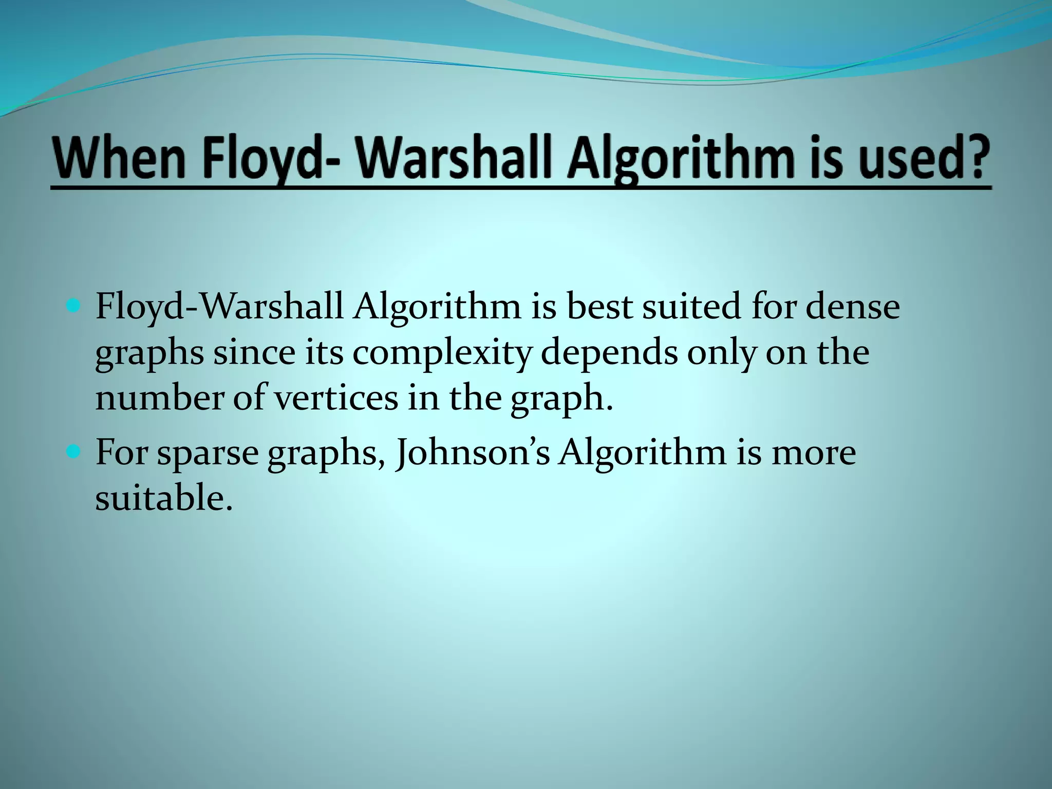 Floyd’s and Warshal’s Algorithm ujjwal matoliya.pptx | Technology & Computing
