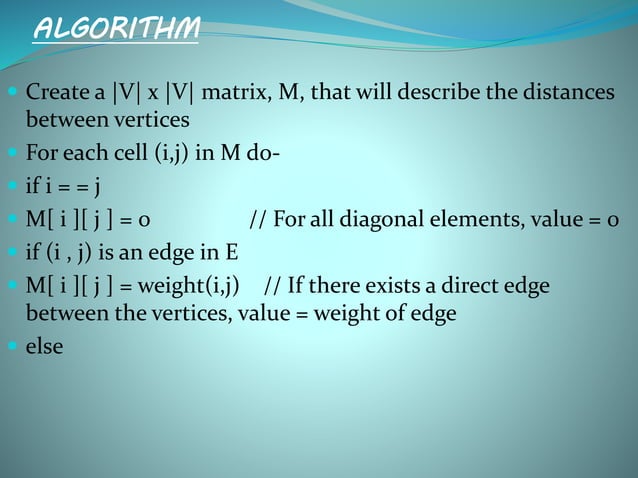 Floyd’s and Warshal’s Algorithm ujjwal matoliya.pptx | Technology ...