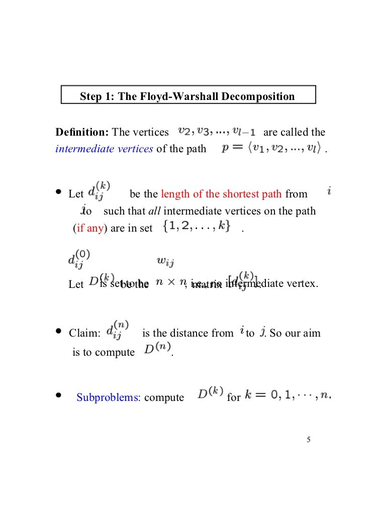 The Floydwarshall Algorithm