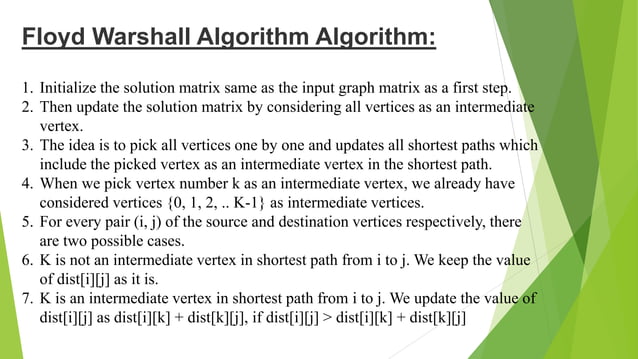 Floyd Warshall Algorithm.pptxFgloyd Wars | PPTX