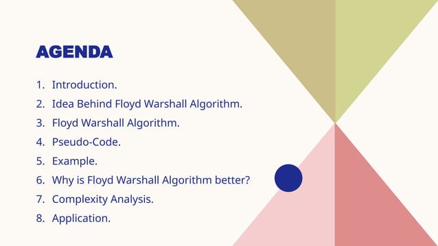 Floyd warshall algorithm and it's applications | PPTX
