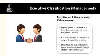 FLSA Exemptions Explained: Non-Exempt vs. Exempt Workers | PDF