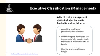 FLSA Exemptions Explained: Non-Exempt vs. Exempt Workers | PDF