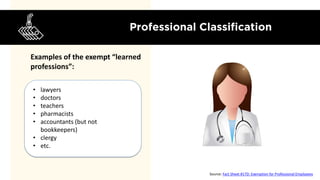 FLSA Exemptions Explained: Non-Exempt vs. Exempt Workers | PDF