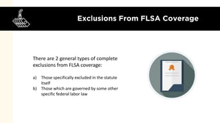 FLSA Exemptions Explained: Non-Exempt vs. Exempt Workers | PDF