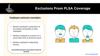 FLSA Exemptions Explained: Non-Exempt vs. Exempt Workers | PDF