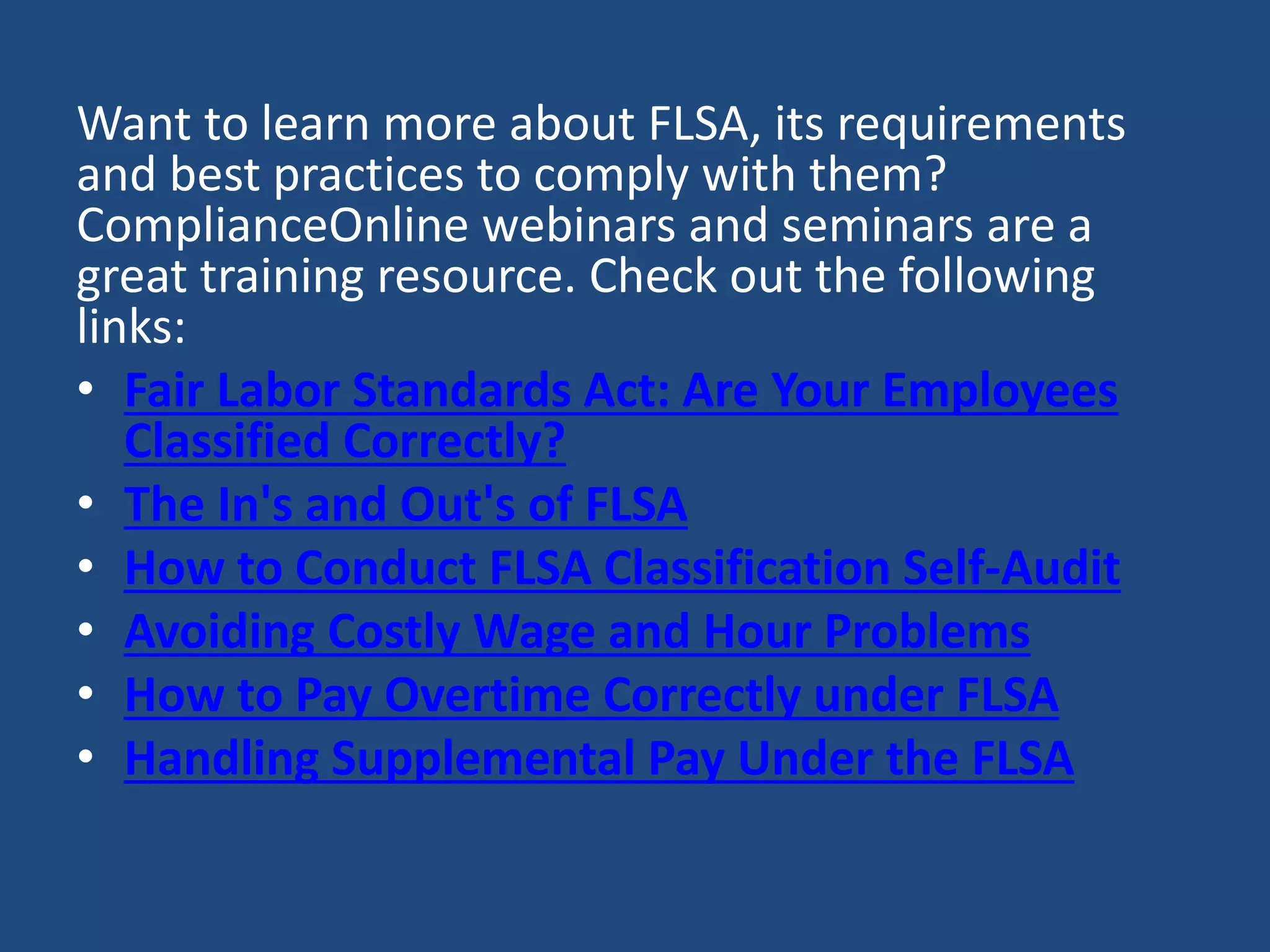 Flsa what you need to know | PPTX