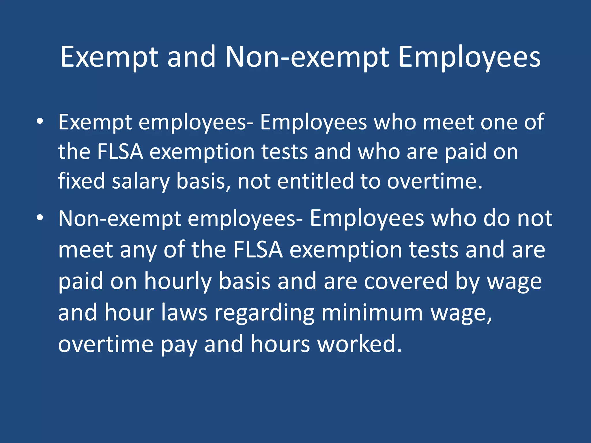 FLSA Exemptions: How to Identify Exempt Employees | PPTX