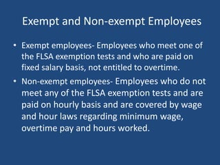 FLSA Exemptions: How to Identify Exempt Employees | PPTX