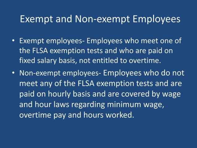 FLSA Exemptions: How to Identify Exempt Employees | PPTX | Business ...