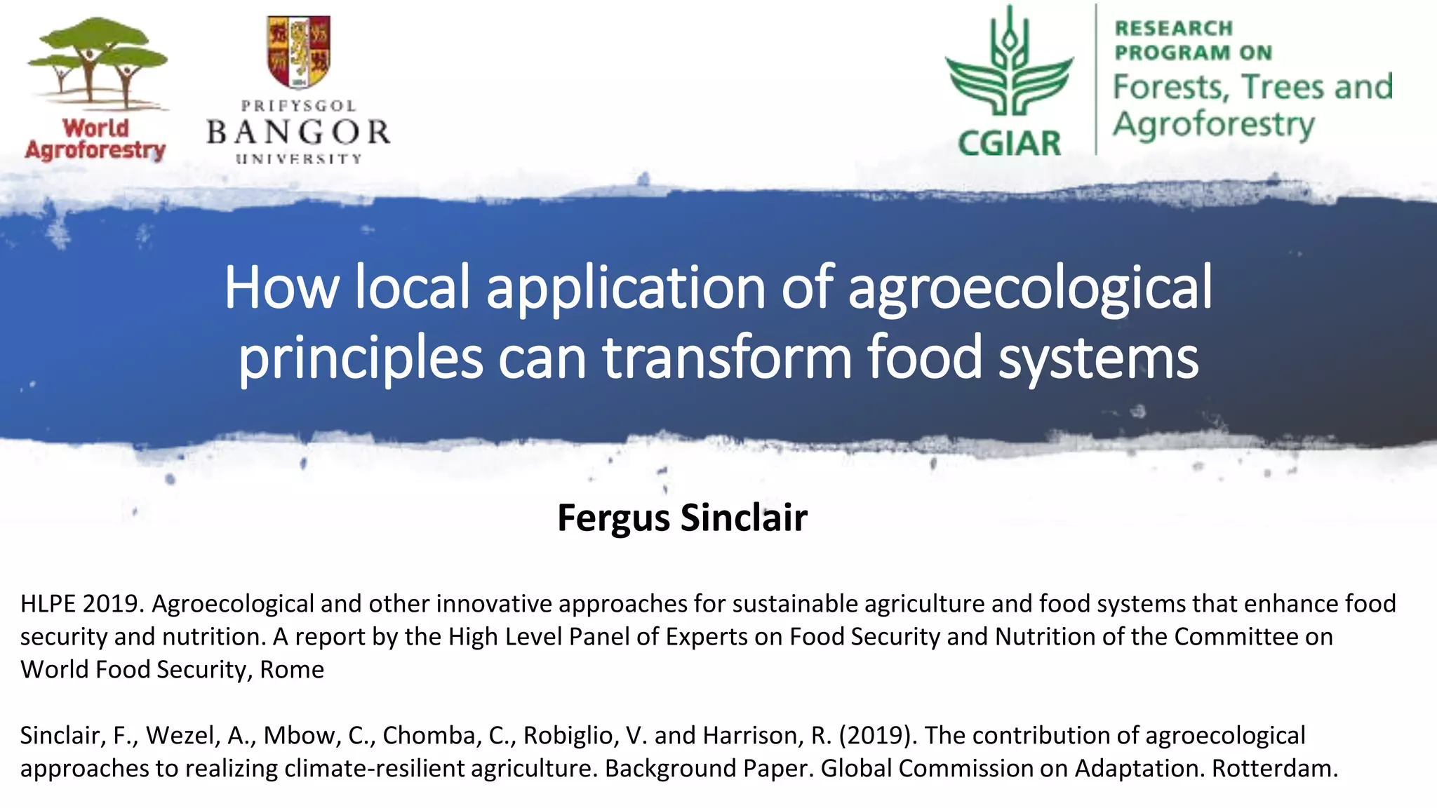 How local application of agroecological principles can transform food ...