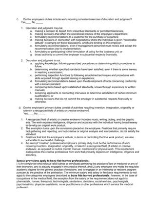 FLSA "Learned or Creative Professional Exemption From Overtime | PDF