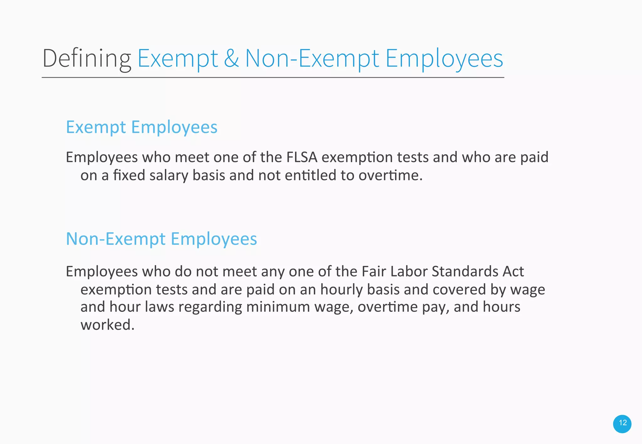 FLSA: Exempt vs. Non-Exempt | PDF