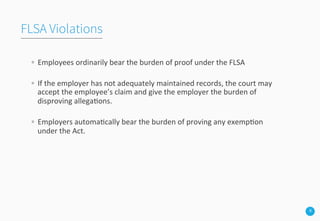 FLSA: Exempt vs. Non-Exempt | PDF
