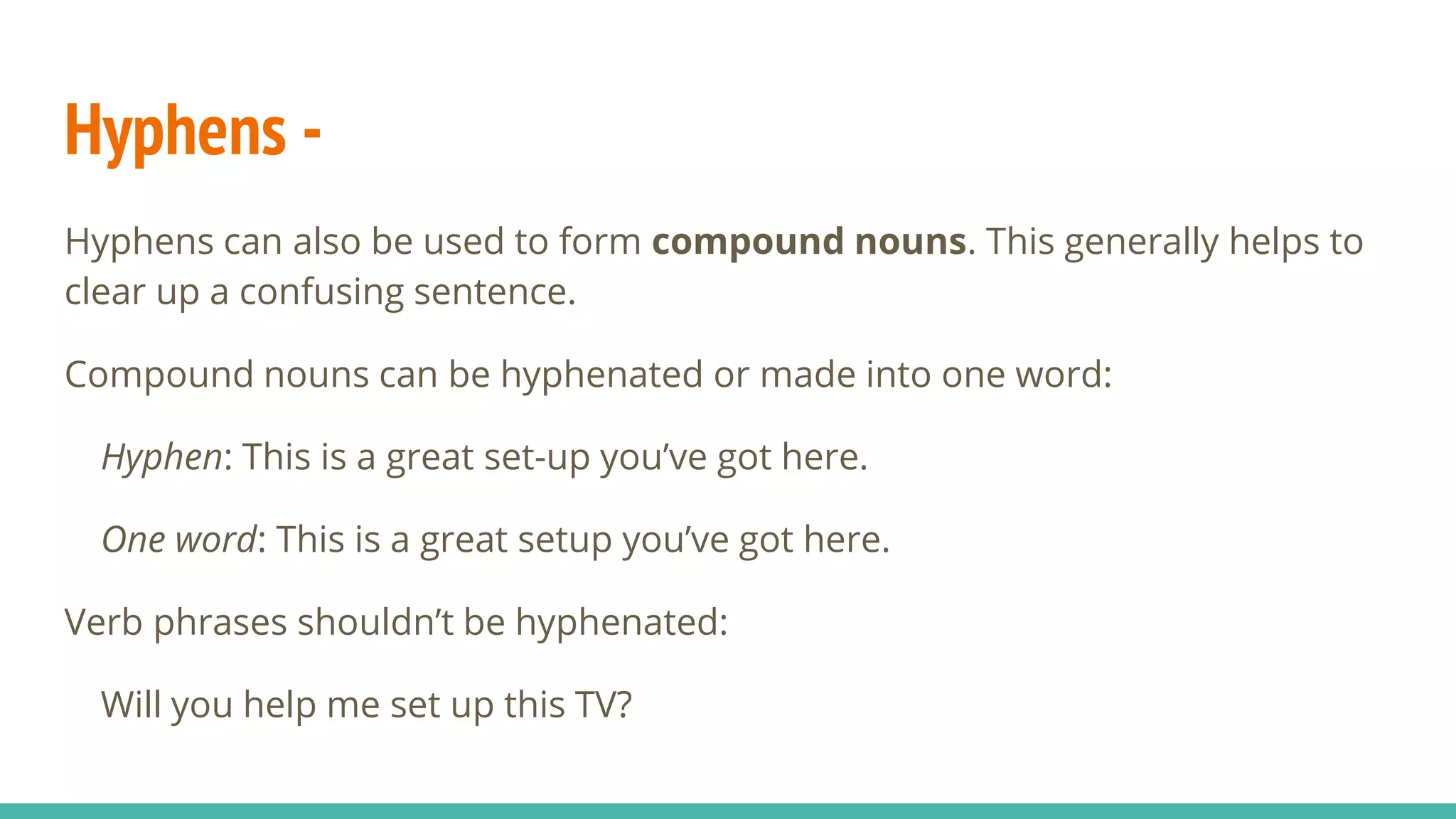 How to Use Hyphens and Dashes | PPTX
