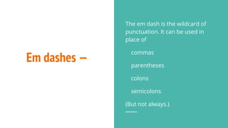How to Use Hyphens and Dashes | PPTX