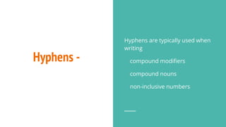 How to Use Hyphens and Dashes | PPT