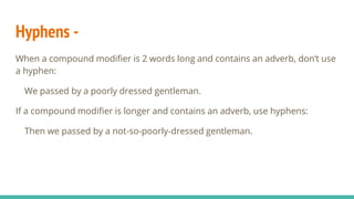 How to Use Hyphens and Dashes | PPTX
