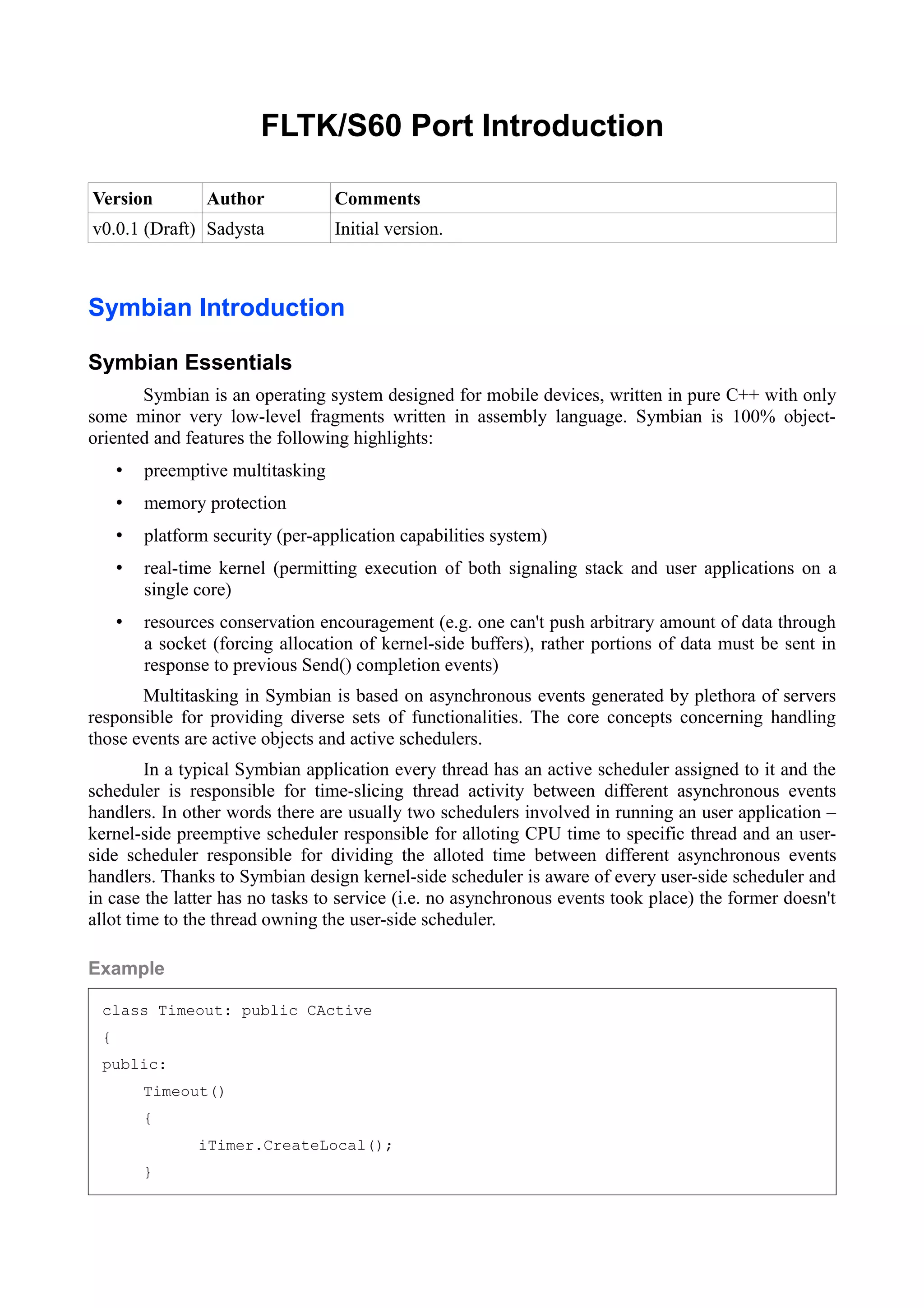 Fltk S60 Introduction | PDF