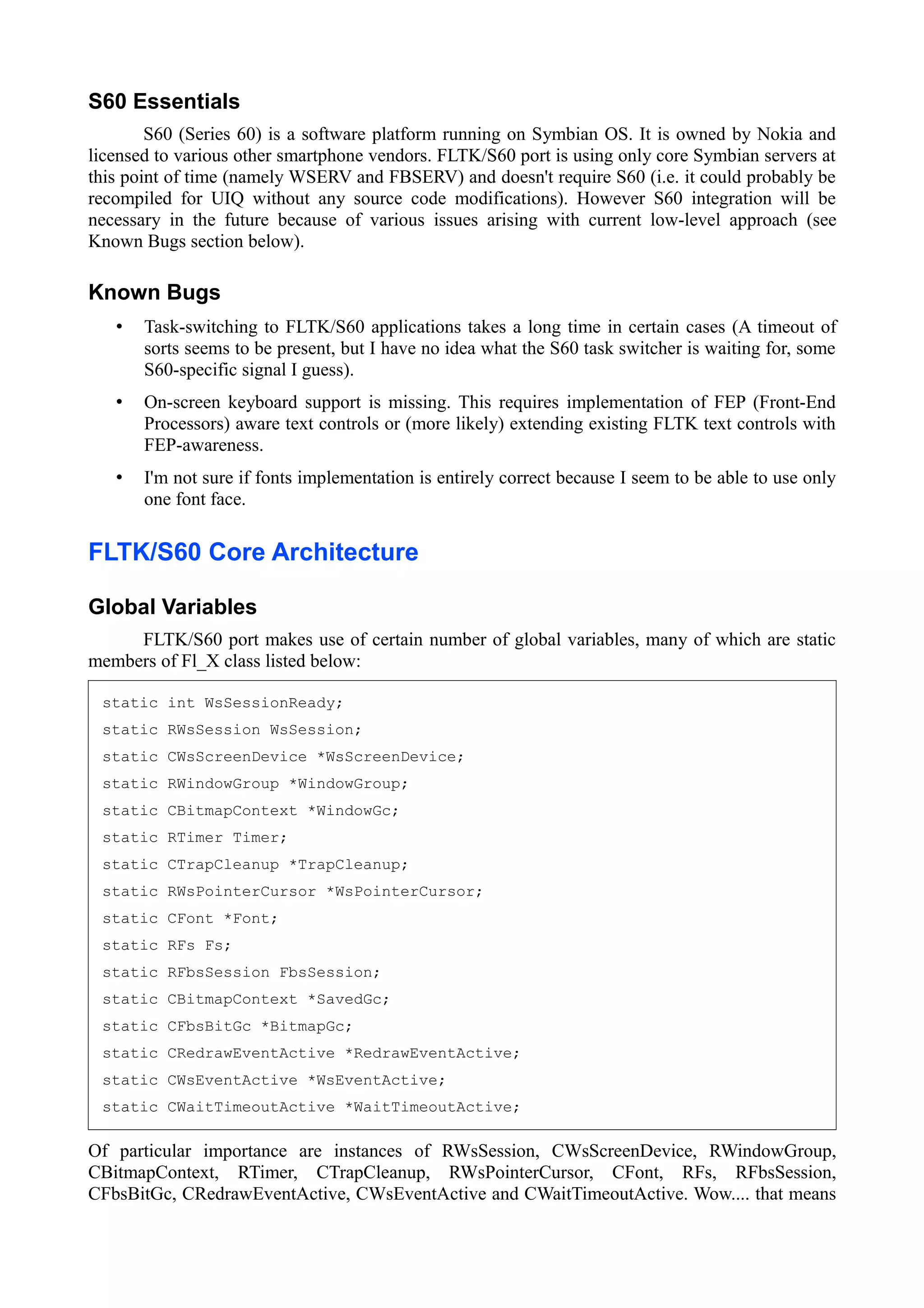 Fltk S60 Introduction | PDF