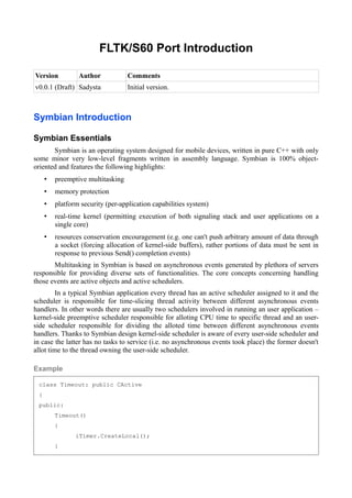 Fltk S60 Introduction | PDF