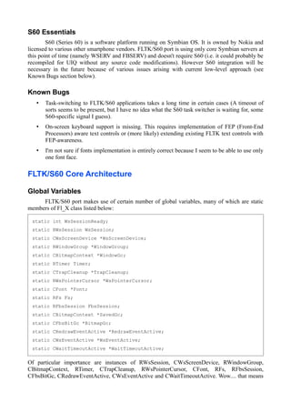 Fltk S60 Introduction | PDF