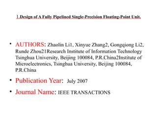 Floating point units | PPT