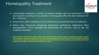 Flu, Influenza and homeopathy treatment | PPTX