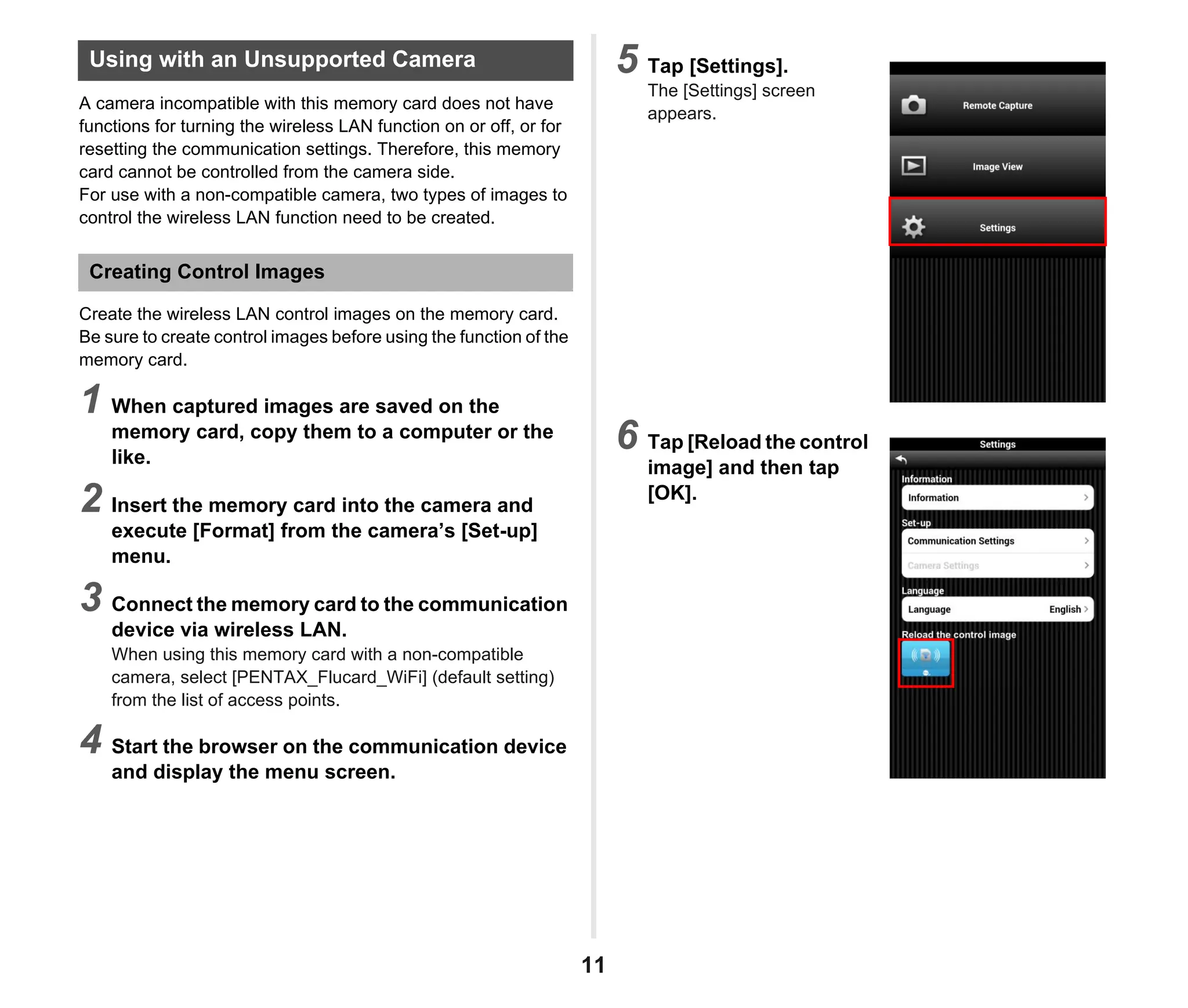 flu card pro setup with Pentax camera instruction | PPT