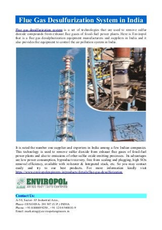 Flue gas desulfurization system in india