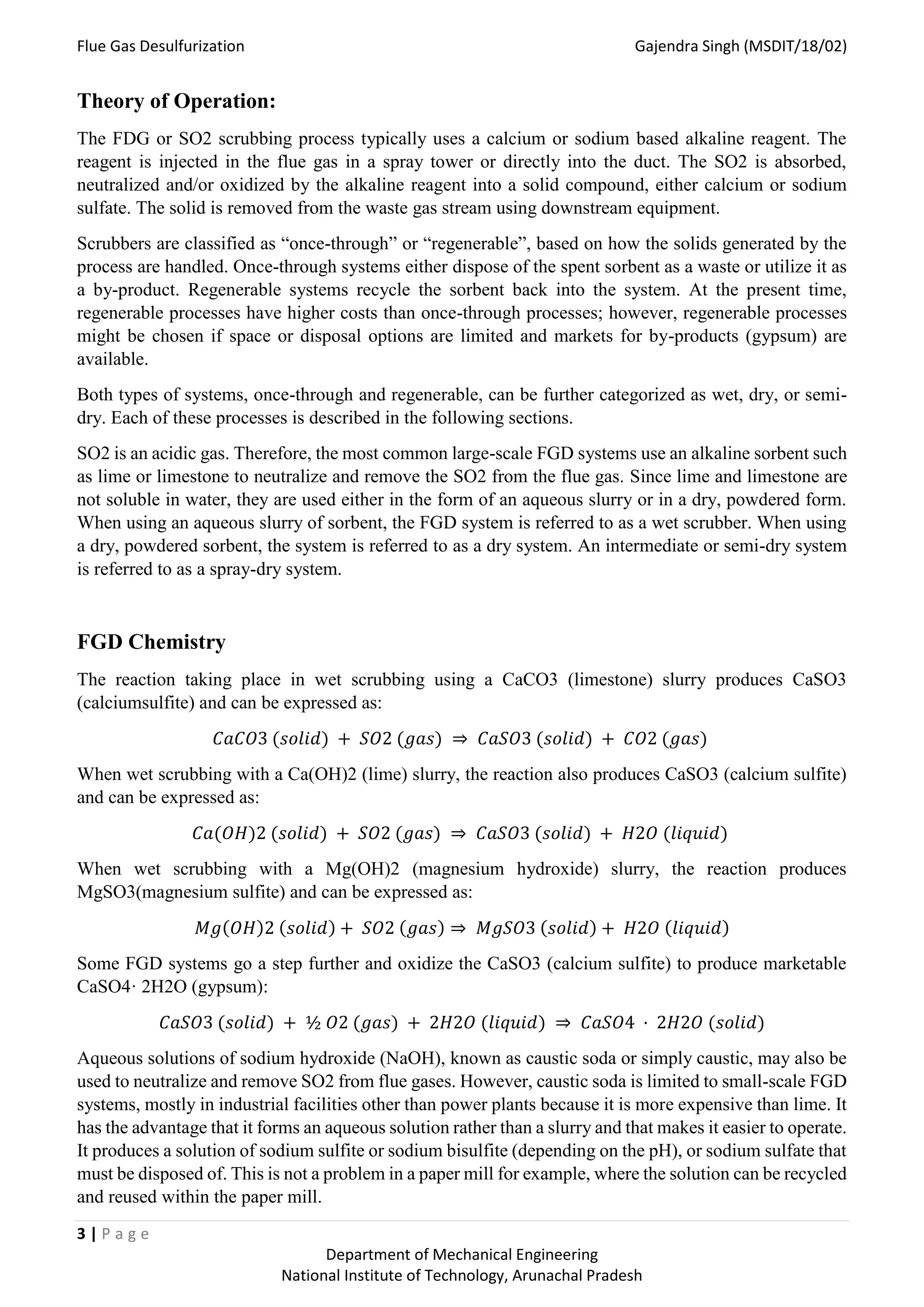 Flue gas desulphurization report | PDF