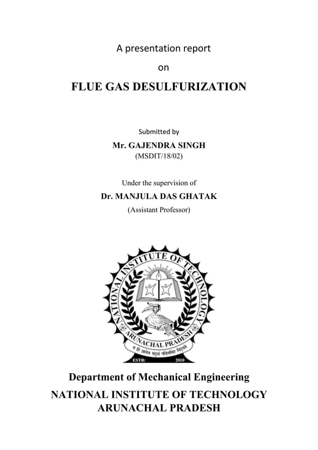 Flue gas desulphurization report | PDF