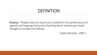 Fluency introduction | PPT