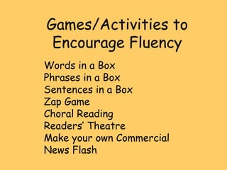 Fluency Strategies with Beginning Readers | PPT | Education