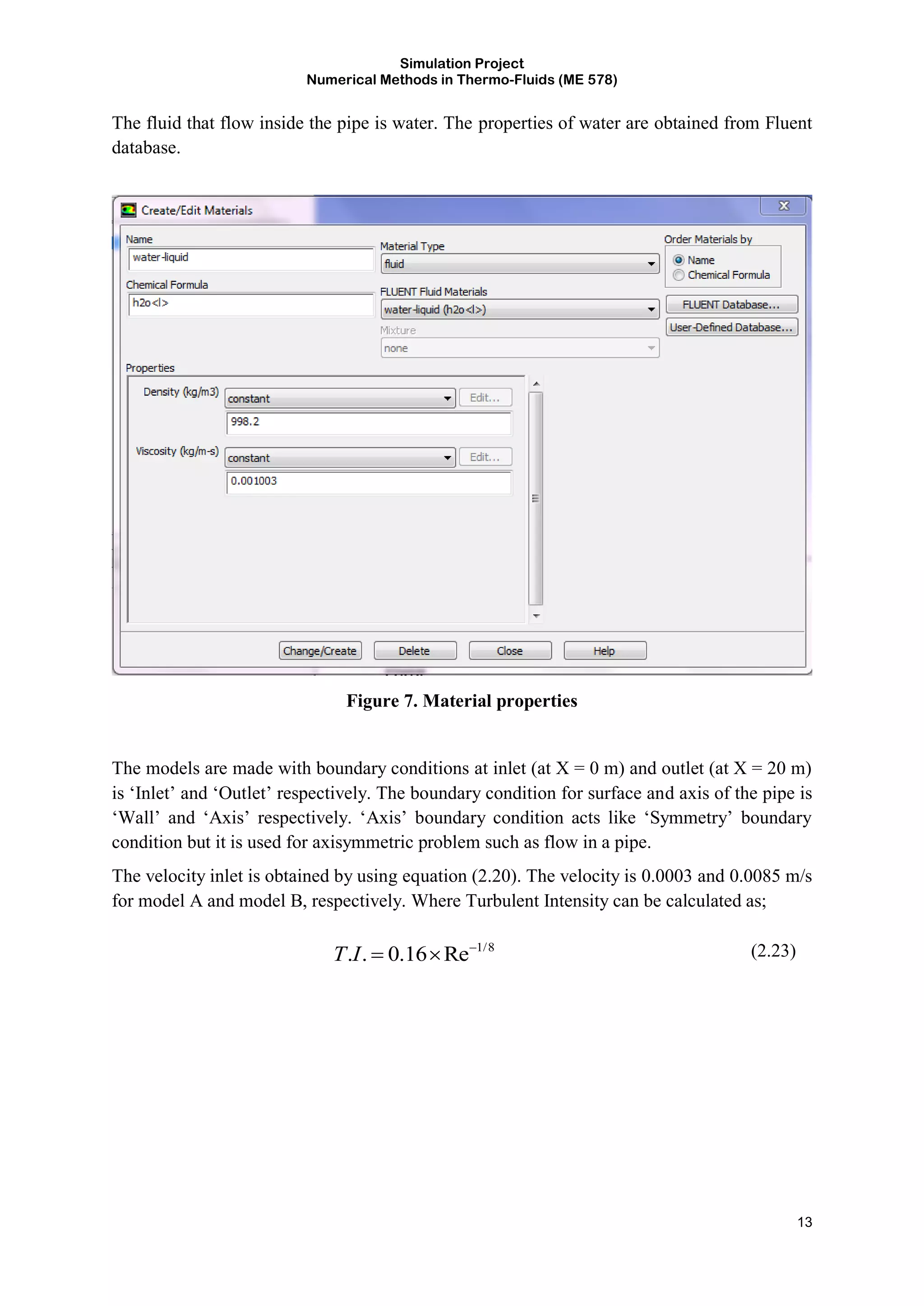 Flow Inside a Pipe with Fluent Modelling | PDF