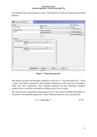 Flow Inside a Pipe with Fluent Modelling | PDF