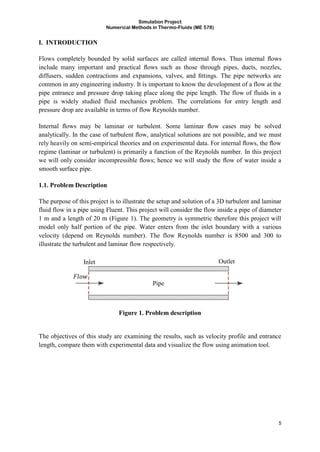 Flow Inside a Pipe with Fluent Modelling | PDF