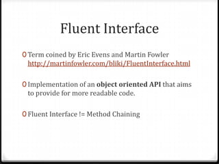 Fluent interface in c# | PPT
